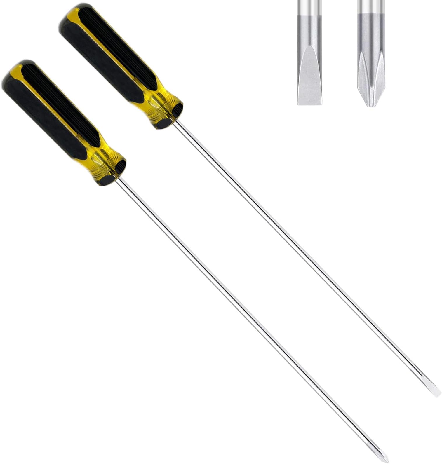 Flat Head Extra Long Screwdriver Total Length 400mm with Rubber Handle ...