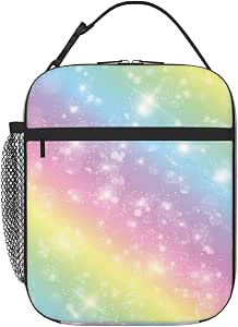Amazon.com: HKHEHOP Pastel Rainbow Girly Colorful Lunch Bag Insulated ...