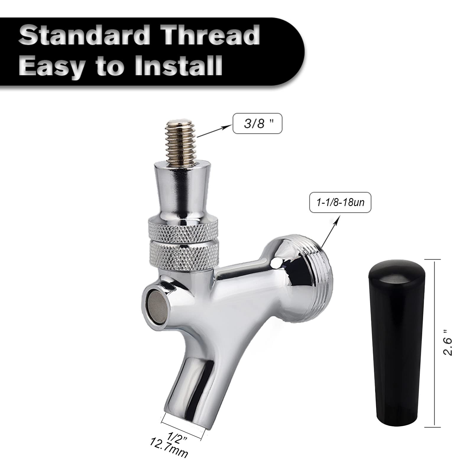 Snapklik.com : FERRODAY Stainless Steel Core Draft Beer Faucet Polished ...