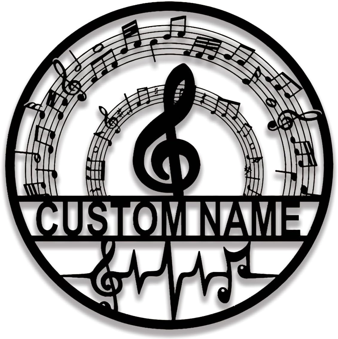 Amazon.com: Personalized Music Notes Sign, Custom Name Metal Wall Art ...