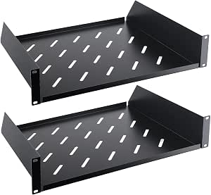 Amazon.com: 2U Server Rack Shelf, 14" Mounting Depth, Vented Rack Mount ...