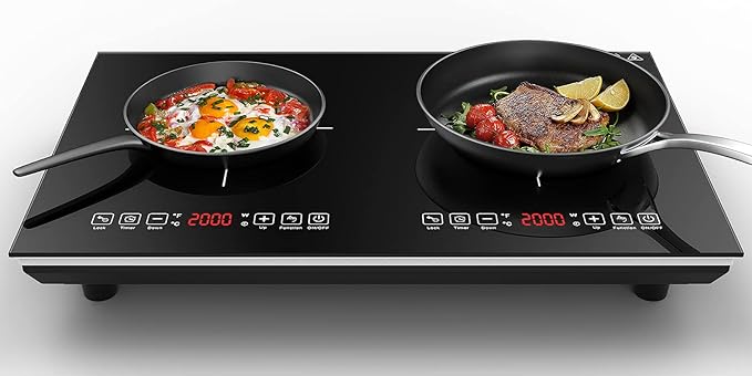 Amazon.com: VBGK Double Induction Cooktop, 4000W Countertop Burner Hot ...