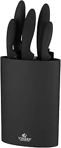 Viners Assure 5 Piece Knife Set with Stylish Soft Touch Universal Block ...