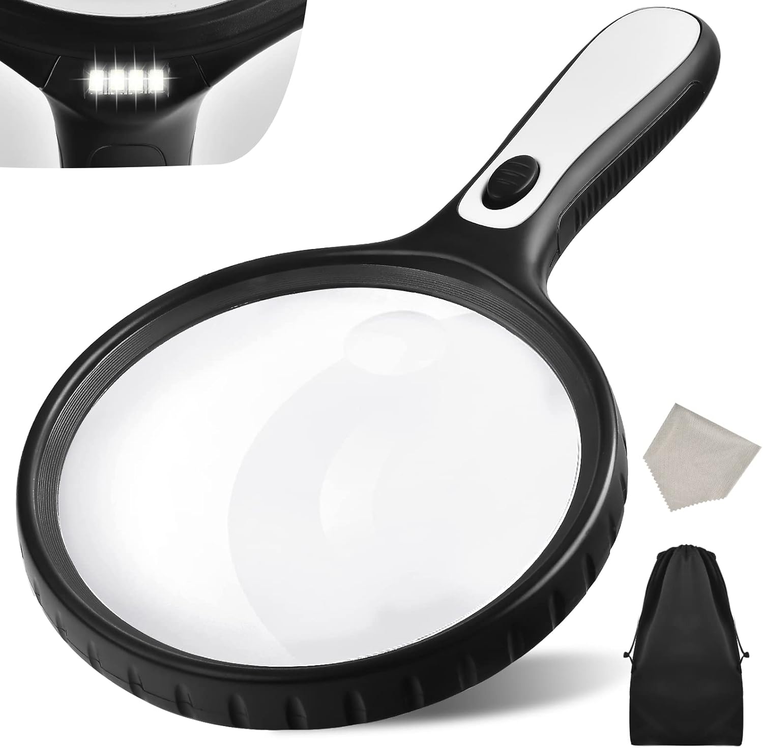 Amazon.com: Magnifying Glass with Light, 4.92 Inch Large Magnifier, 2X ...