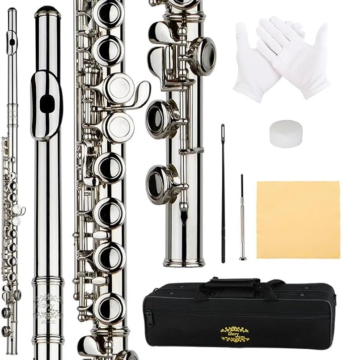 Glory Closed Hole C Flute for Band, Orchestra, Closed Hole Flutes 16 ...