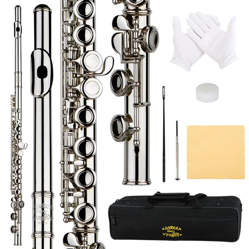 Glory Closed Hole C Flute for Band, Orchestra, Closed Hole Flutes 16 ...