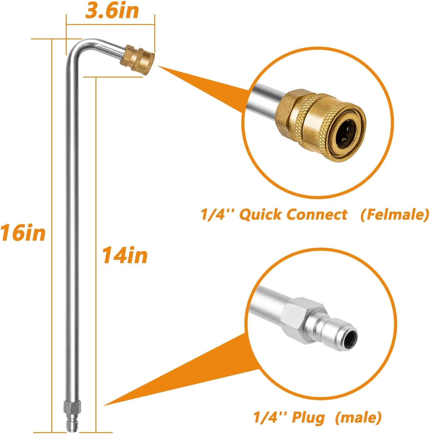 Fai Top Gutter Bar Cleaning Wand Attachment for Pressure Washers ...