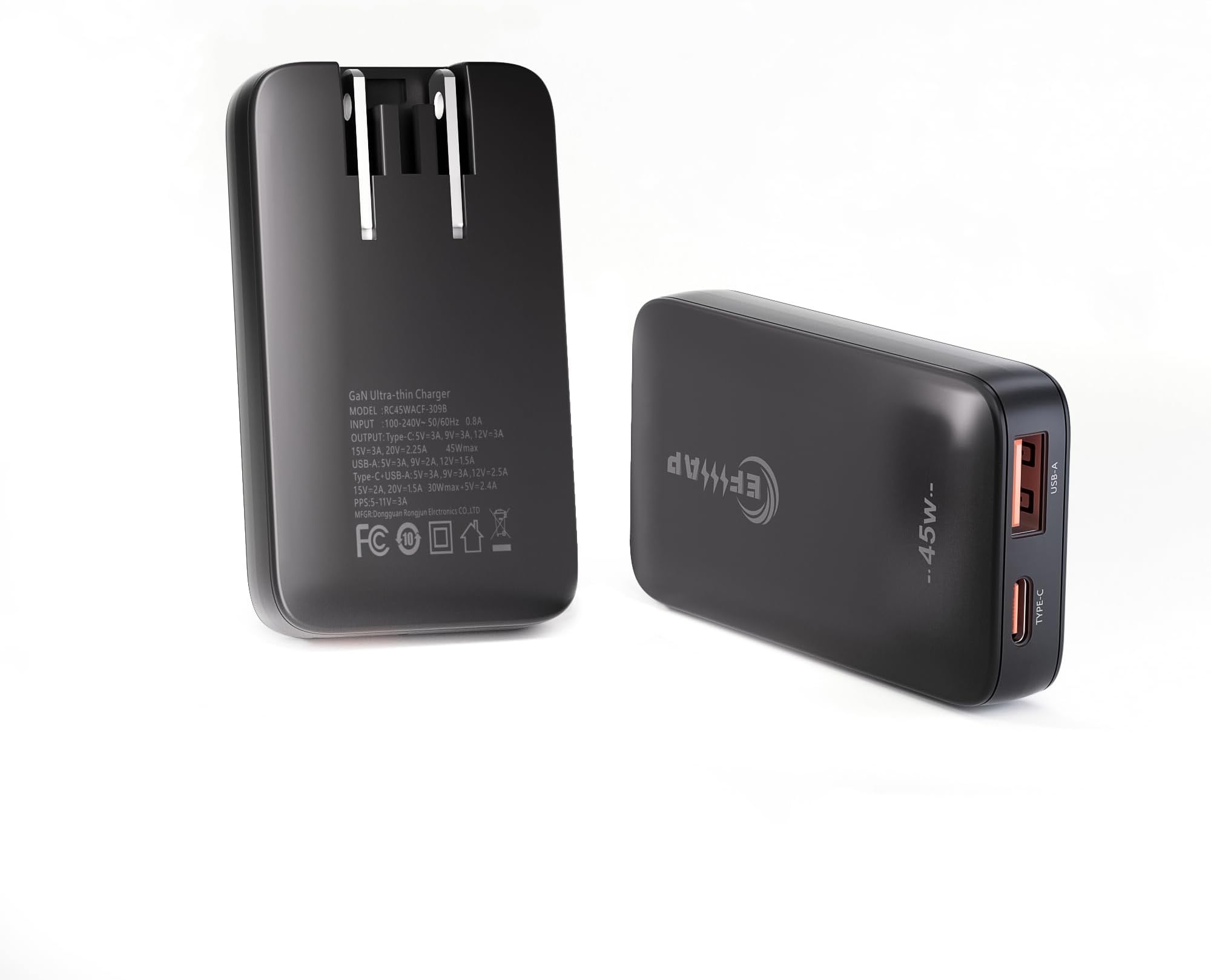 Amazon.com: Flat GaN USB C Thin Charger, Ultra Slim 45W Wall Charger ...