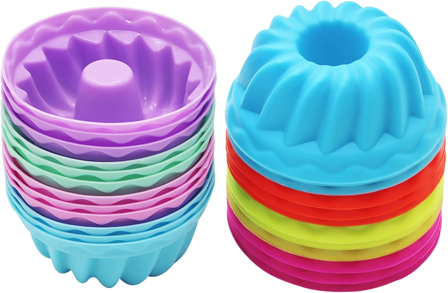 Yeelua Mini Cake Silicone Mould-Fluted Baking Moulds/Muffin Cups ...