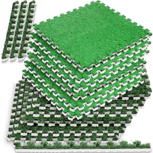 Amazon.com: Tinideya 12 Pcs Grass Foam Floor Tiles 12"x12" Interlocking ...