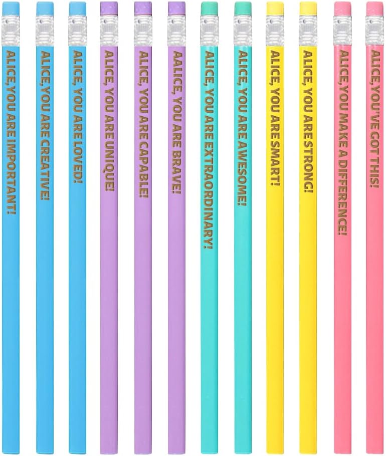 ASD Jewelry 12 Pack Personalized Affirmation Pencils with Custom ...