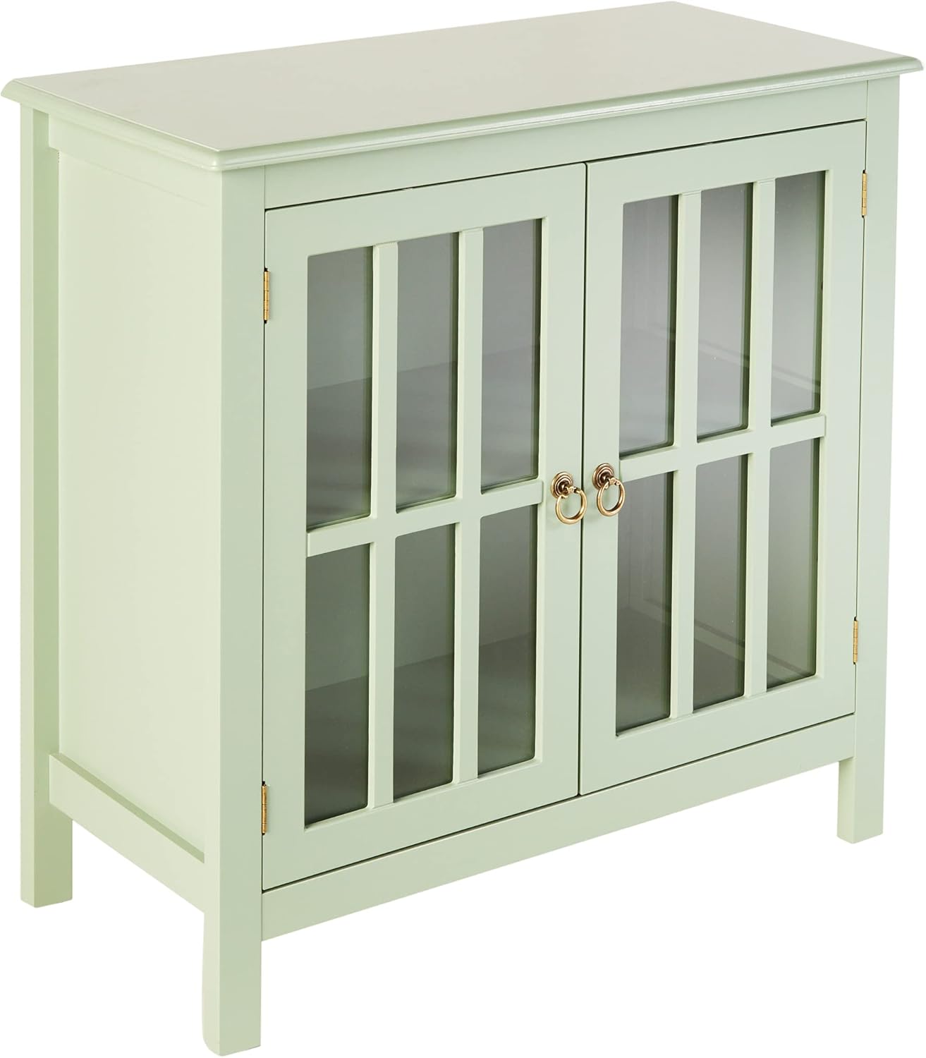 Amazon.com: SilkWood Studio Portland 2 Door Glass Front Storage Cabinet ...