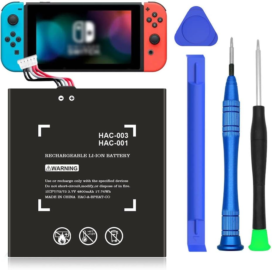HAC-003 Battery, 4800mAh Replacement Battery for Nintendo Switch 2017 ...