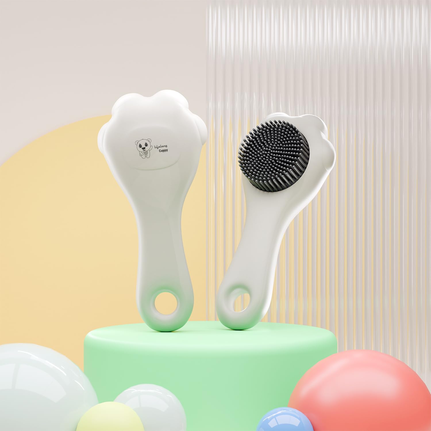 Buy Lifelong Baby Hair Brush with Soft Silicone Head for 0-2 Years ...