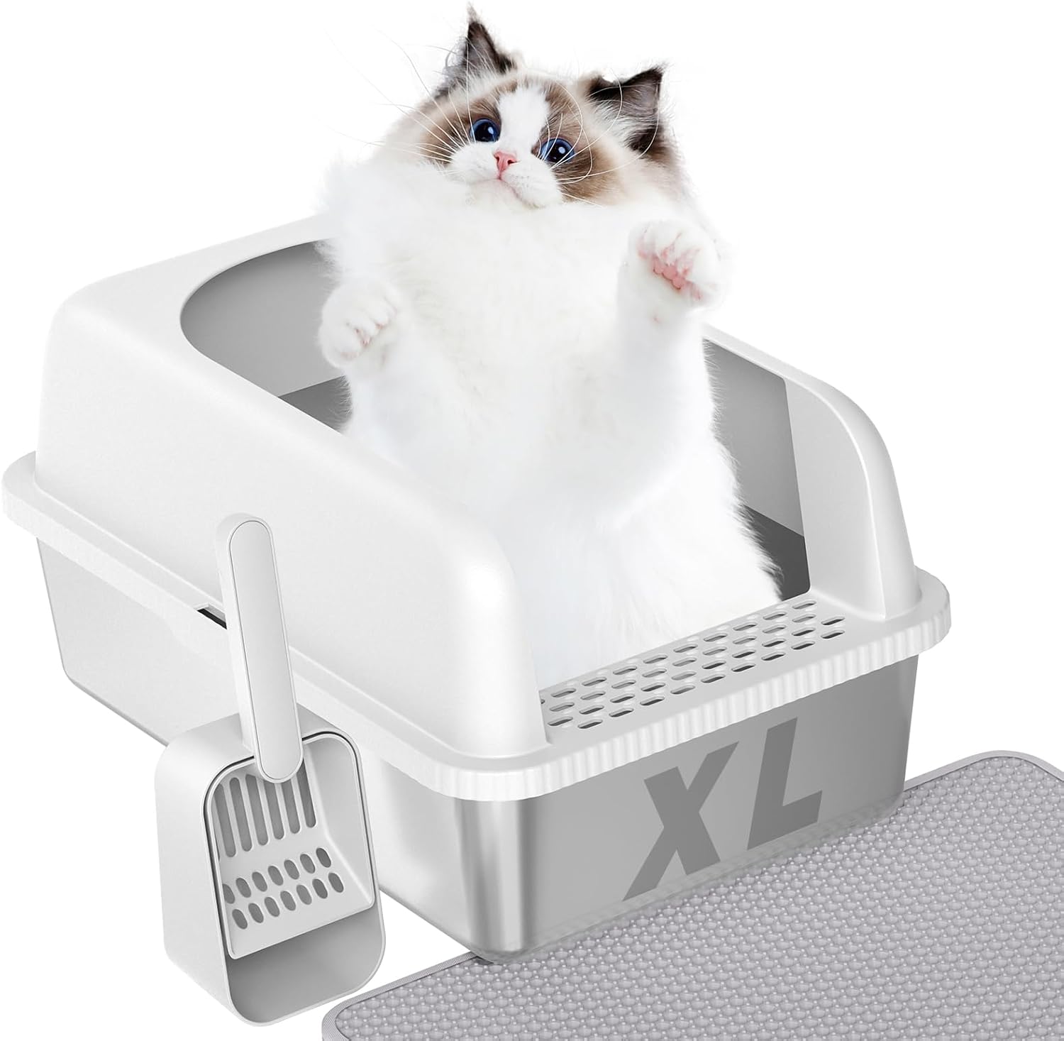 Amazon.com: Prodigen Extra Large Stainless Steel Cat Litter Box with ...