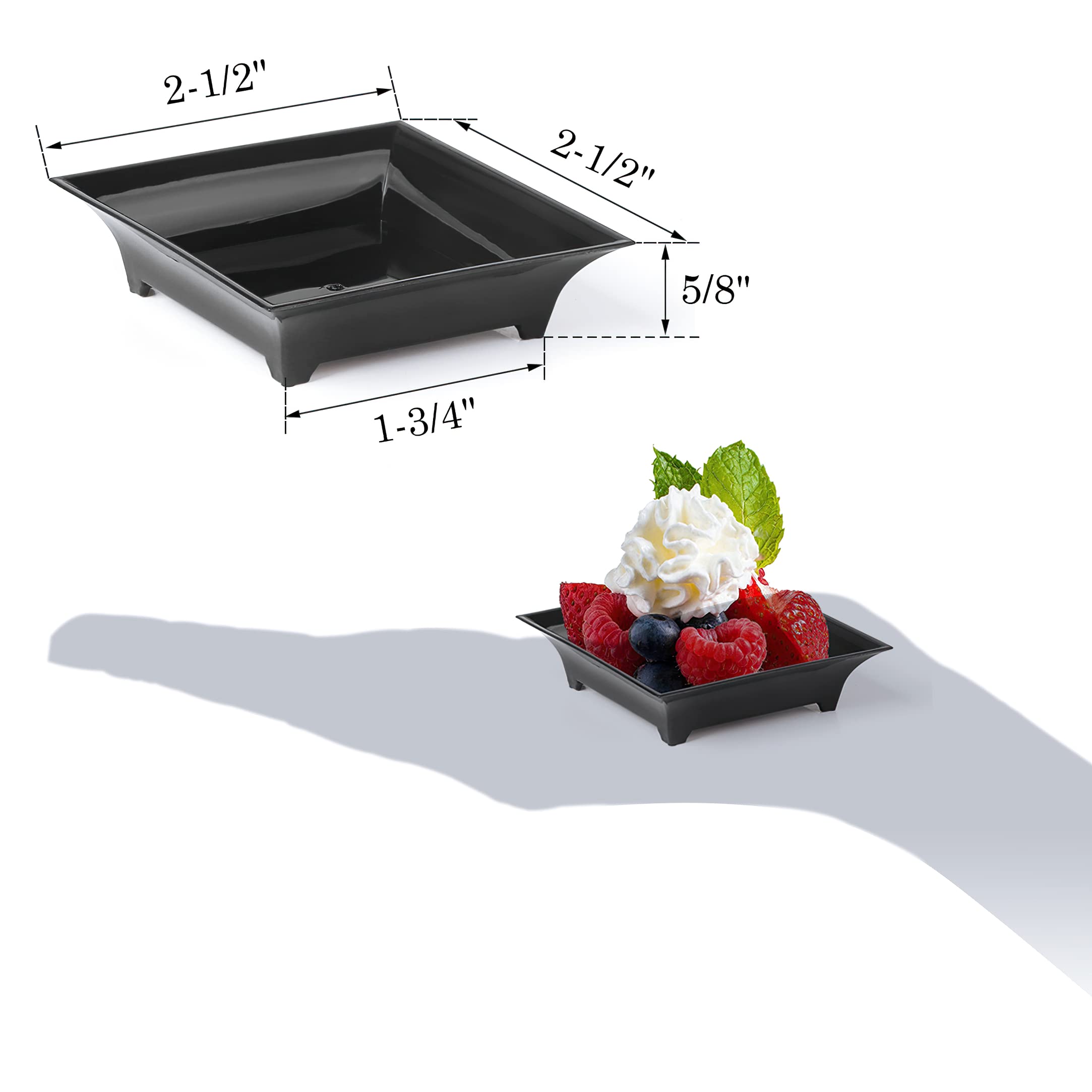 Kingrol 150 Count MINI Plastic Dessert Plates, Disposable Square Plates ...