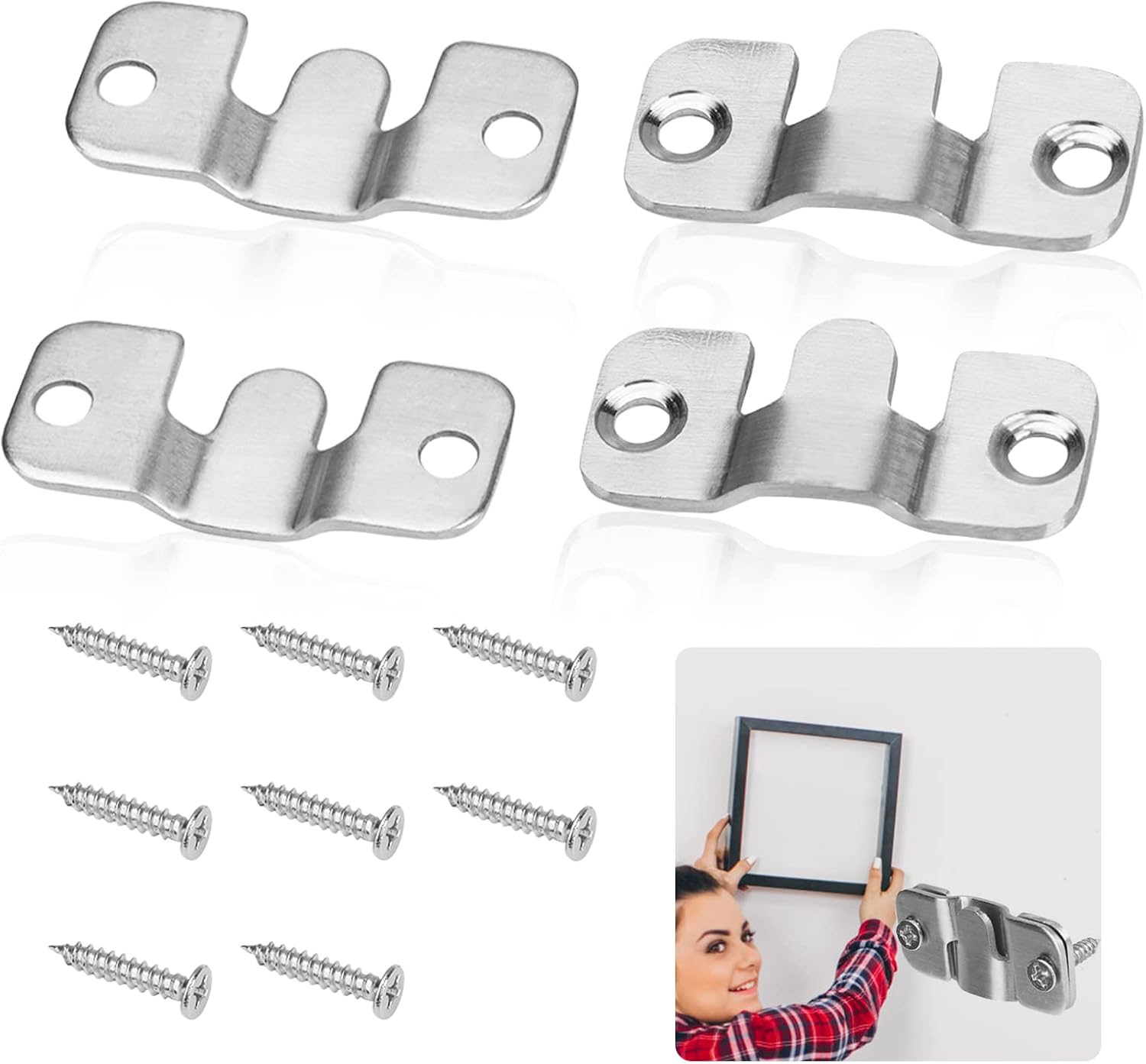 Heavy Duty Flush Concealed Mount Brackets - Interlocking Frame Hooks ...