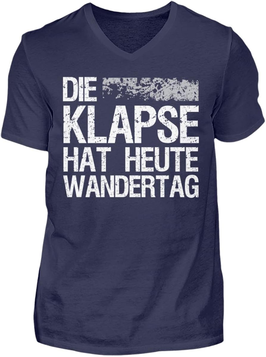 Die Klapse hat Heute Wandertag - Herren V-Neck Shirt -L-Navy : Amazon ...