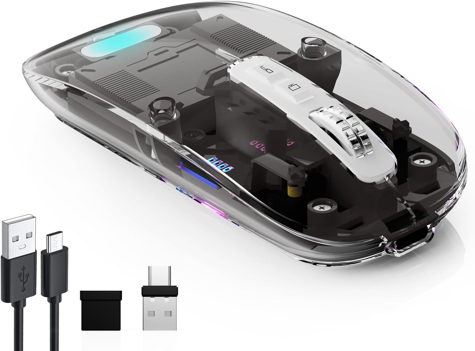 Amazon.com: Wireless Transparent Mouse for Computer,Bluetooth Mouse ...