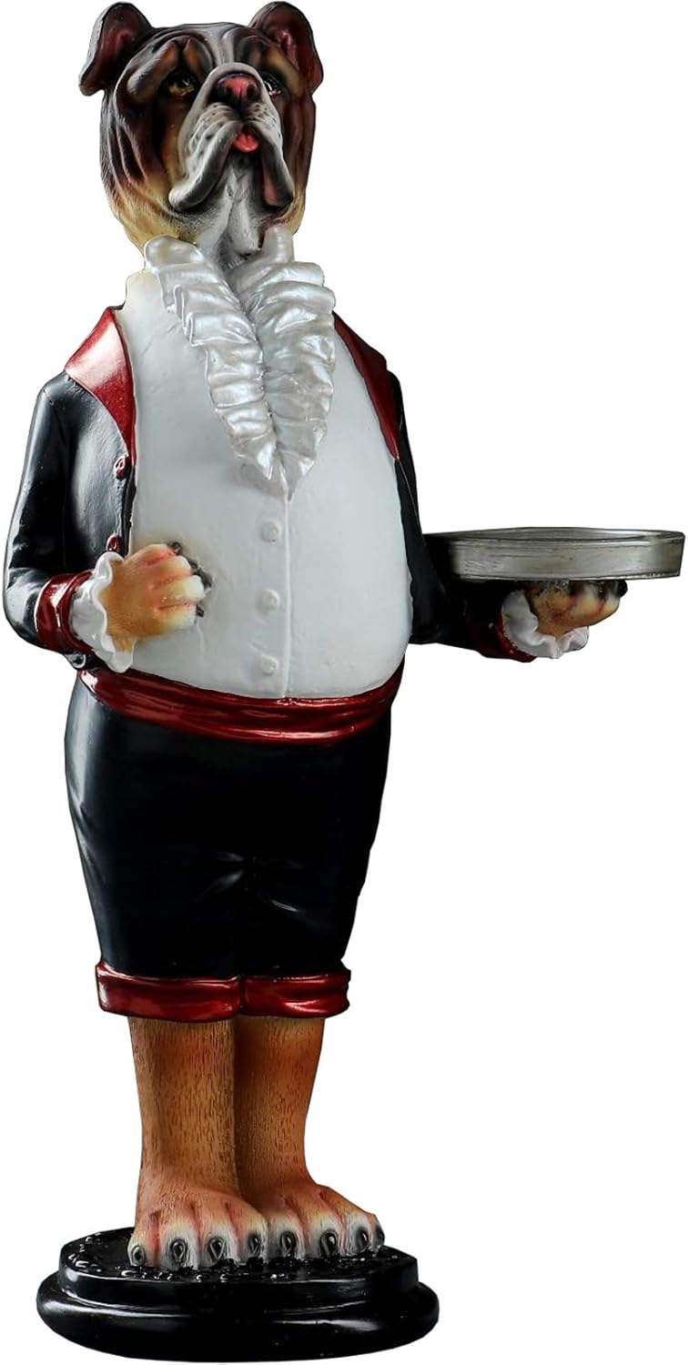 Amazon.com: Boxing Dog Waiter Statue Boxer Dog Butler Statue Tray Puppy ...