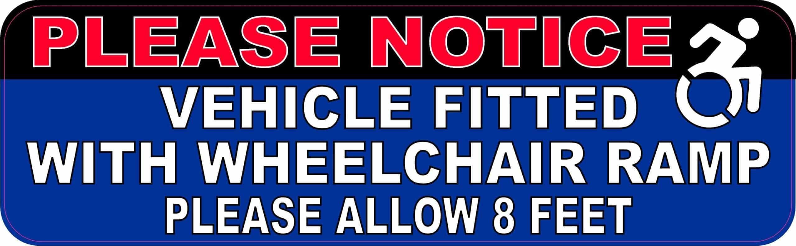 Amazon.com: StickerTalk Wheelchair Ramp Allow 8 Feet Vinyl Sticker, 10 ...