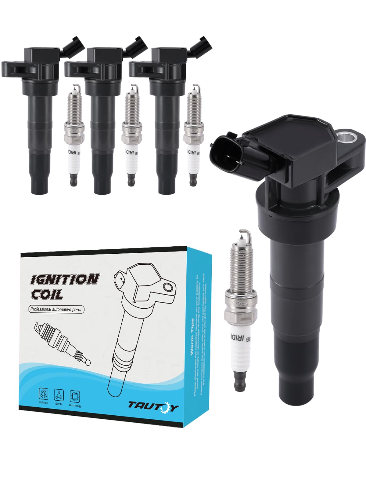Amazon.com: TAUTOY UF611 Ignition Coil Pack Iridium Spark Plug 4PCS (2 ...