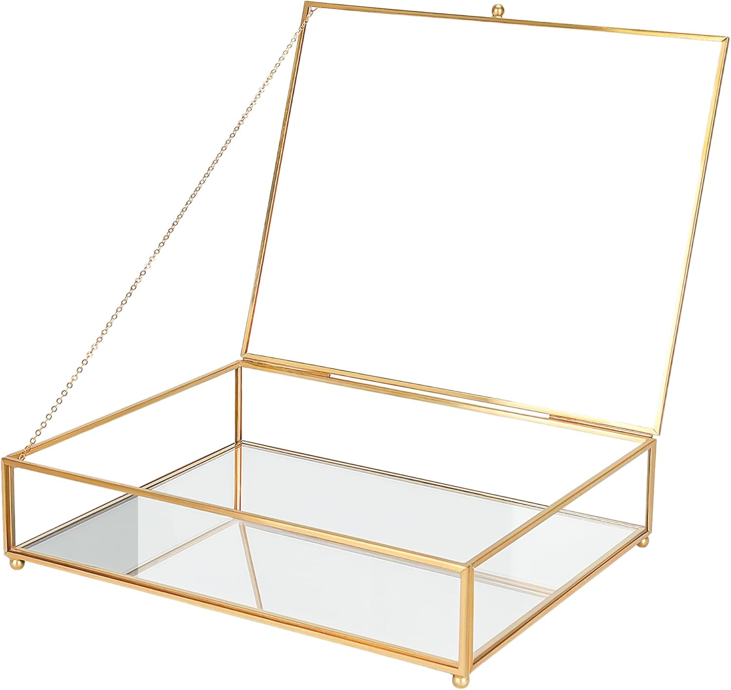 Amazon.com: REDHUGO Large Glass Boxes for Display Handmade, Mirrored ...