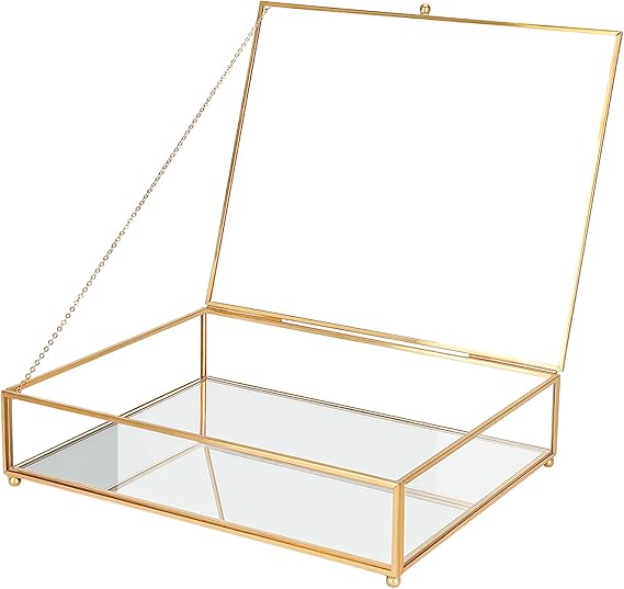 Amazon.com: REDHUGO Large Glass Boxes for Display Handmade, Mirrored ...