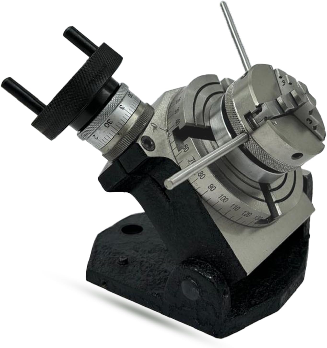New 4"(100 mm) Tilting Rotary Table + 65 mm Chuck Self Centering+Back ...
