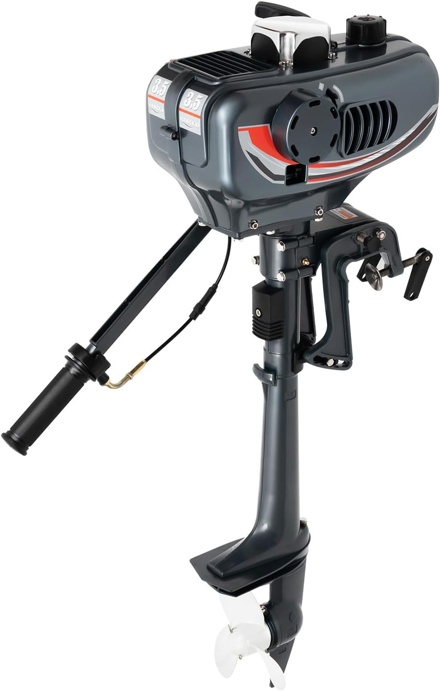 Amazon.com: YIYIONCE 2-Stroke 3.5HP Outboard Motor 49CC Boat Trolling ...