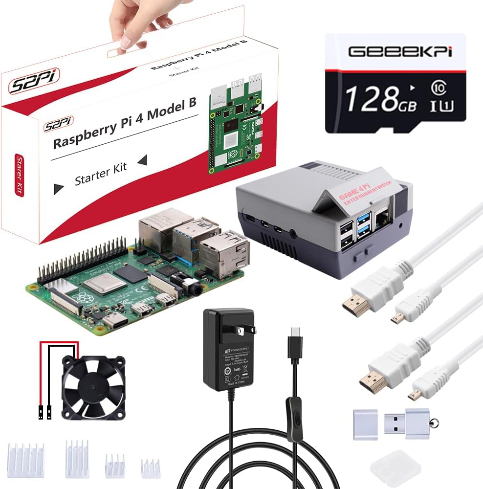 GeeekPi Raspberry Pi 4 8GB Starter Kit - 128GB Edition, Raspberry Pi 4 ...
