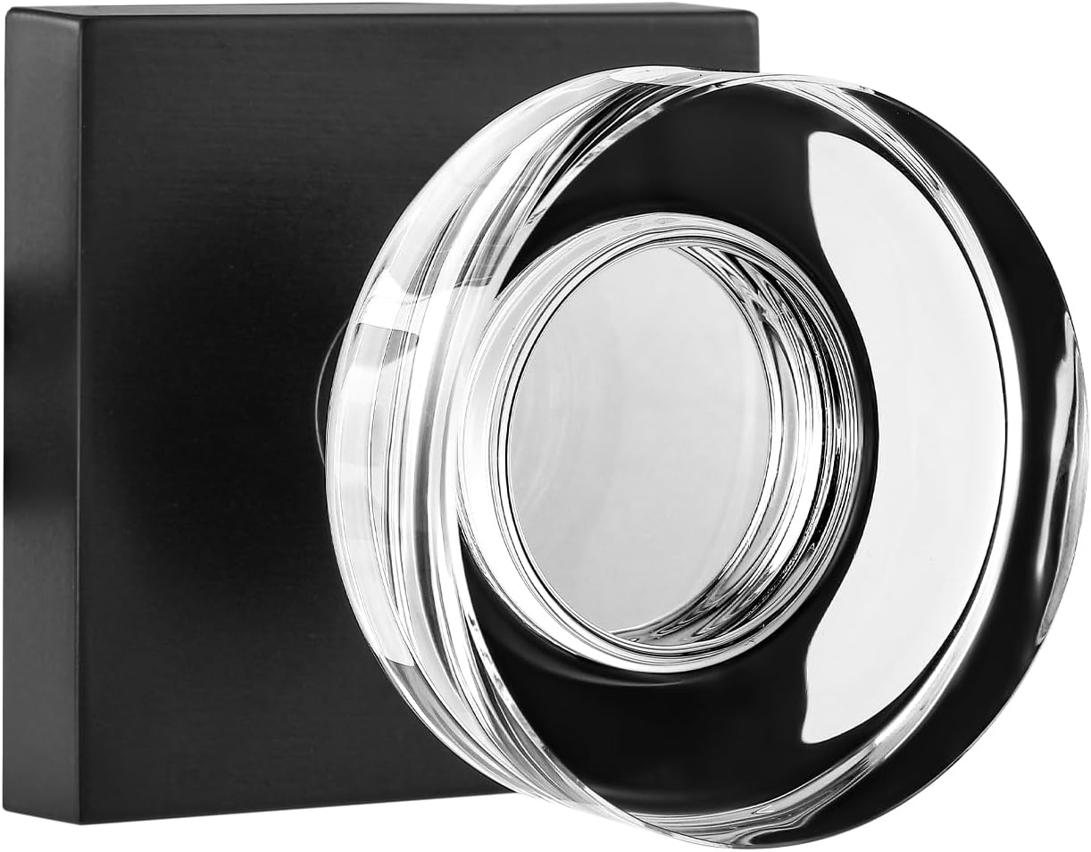 naubea 2 Pack Matte Black Dummy Door Knob Crystal Glass Dummy Door ...