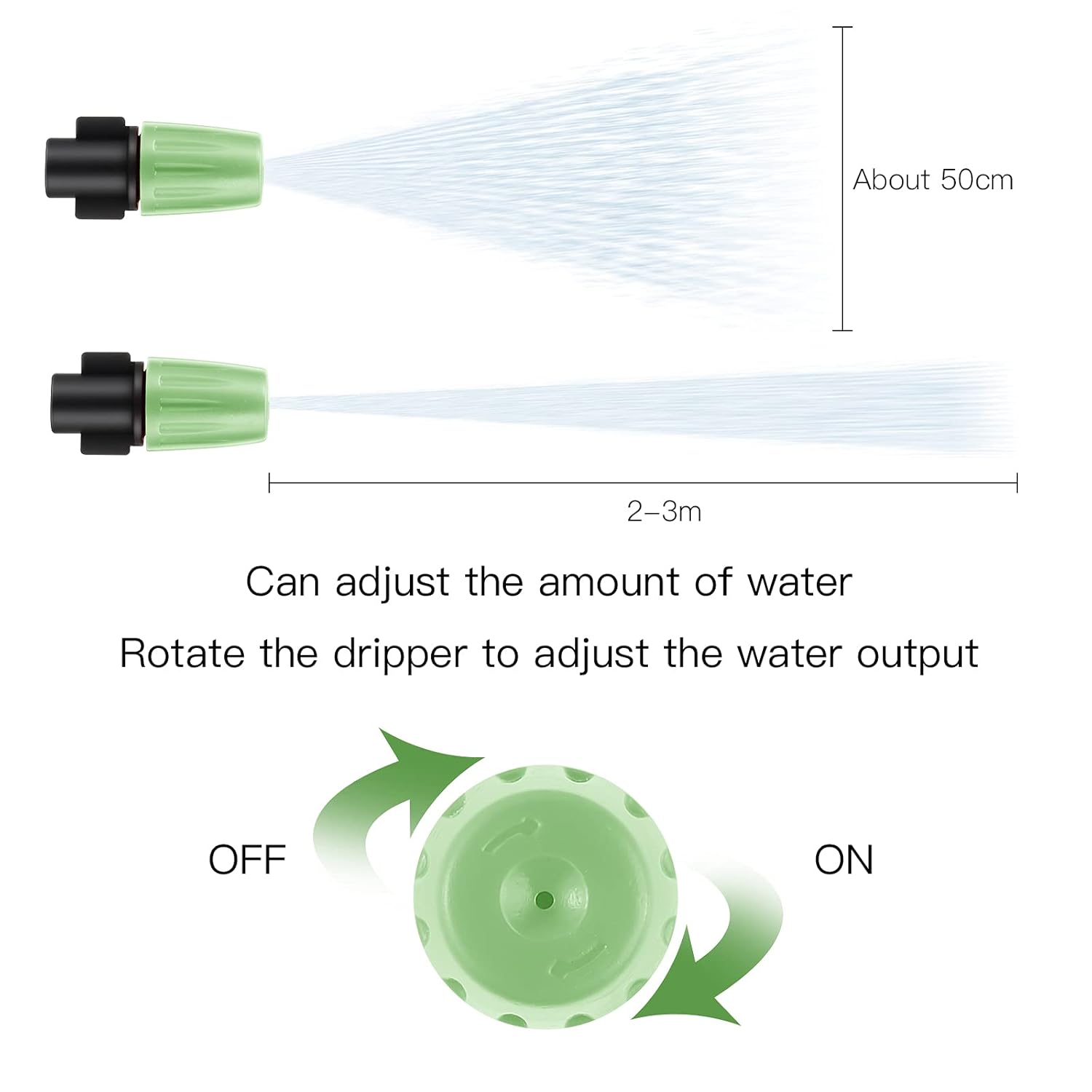 MSDADA 50 goteros de riego de flujo ajustable con micropulverización ...