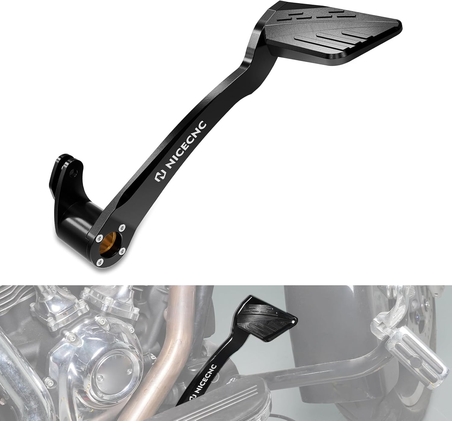 Amazon.com: NICECNC Black Rear Brake Pedals All-in-One Rear Brake Lever ...