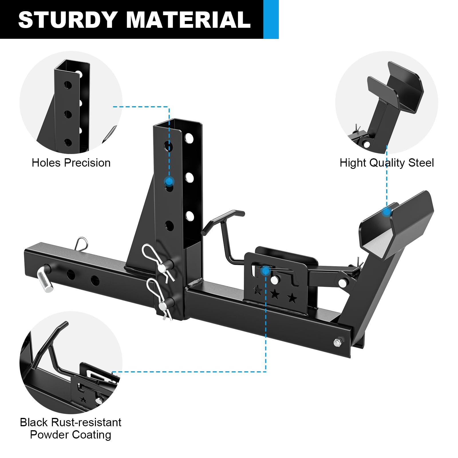 Snapklik.com : Adjustable 2" Trash Can Hauler Hitch Reciever, Heavy ...