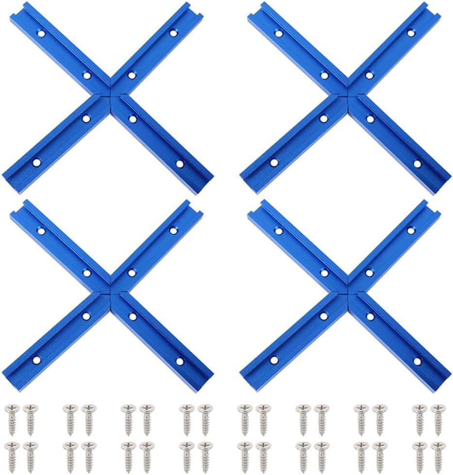SeekLiny 16PcsT-Track Intersection for Woodworking with Screws,Double ...