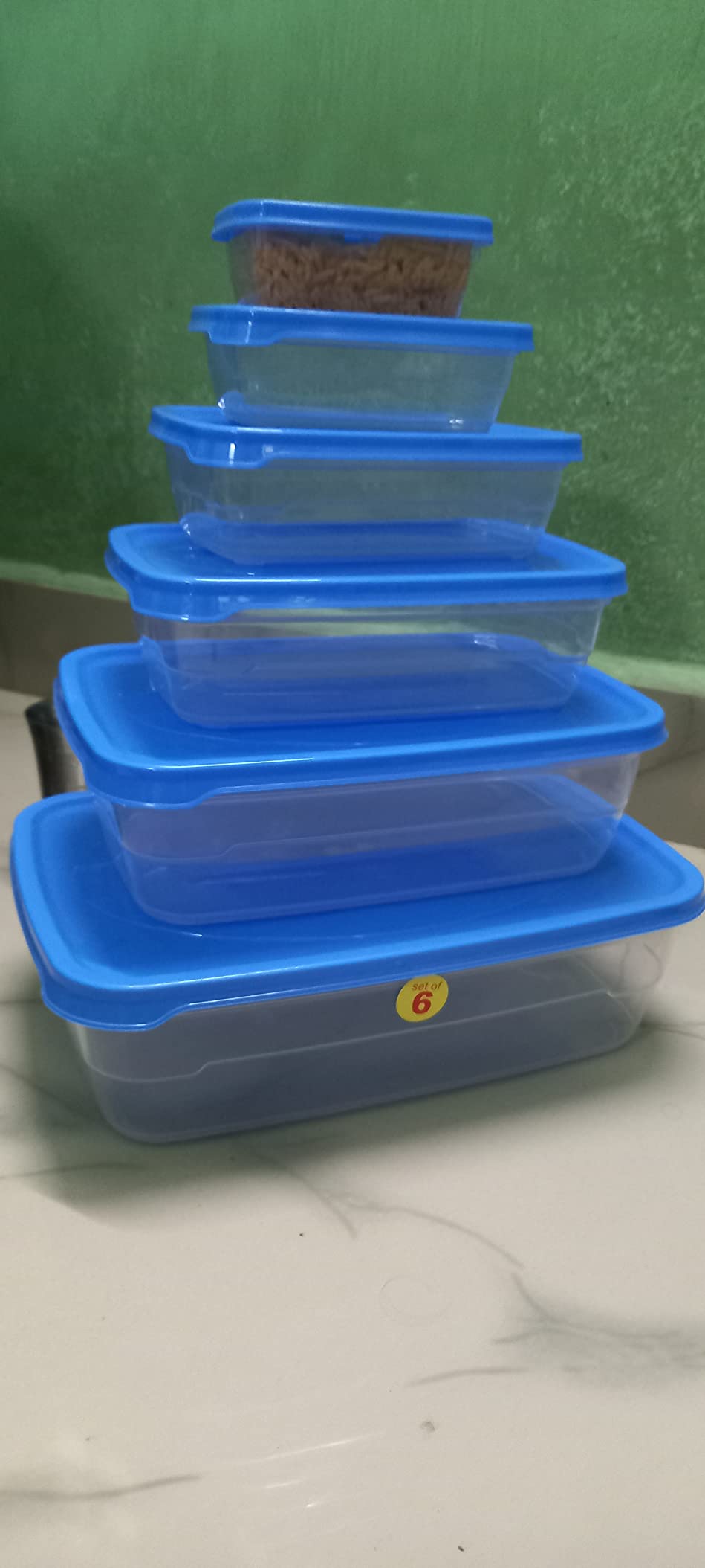 Buy VATTU Rectangular Plastic Food Storage Container with Air Tight Lid ...