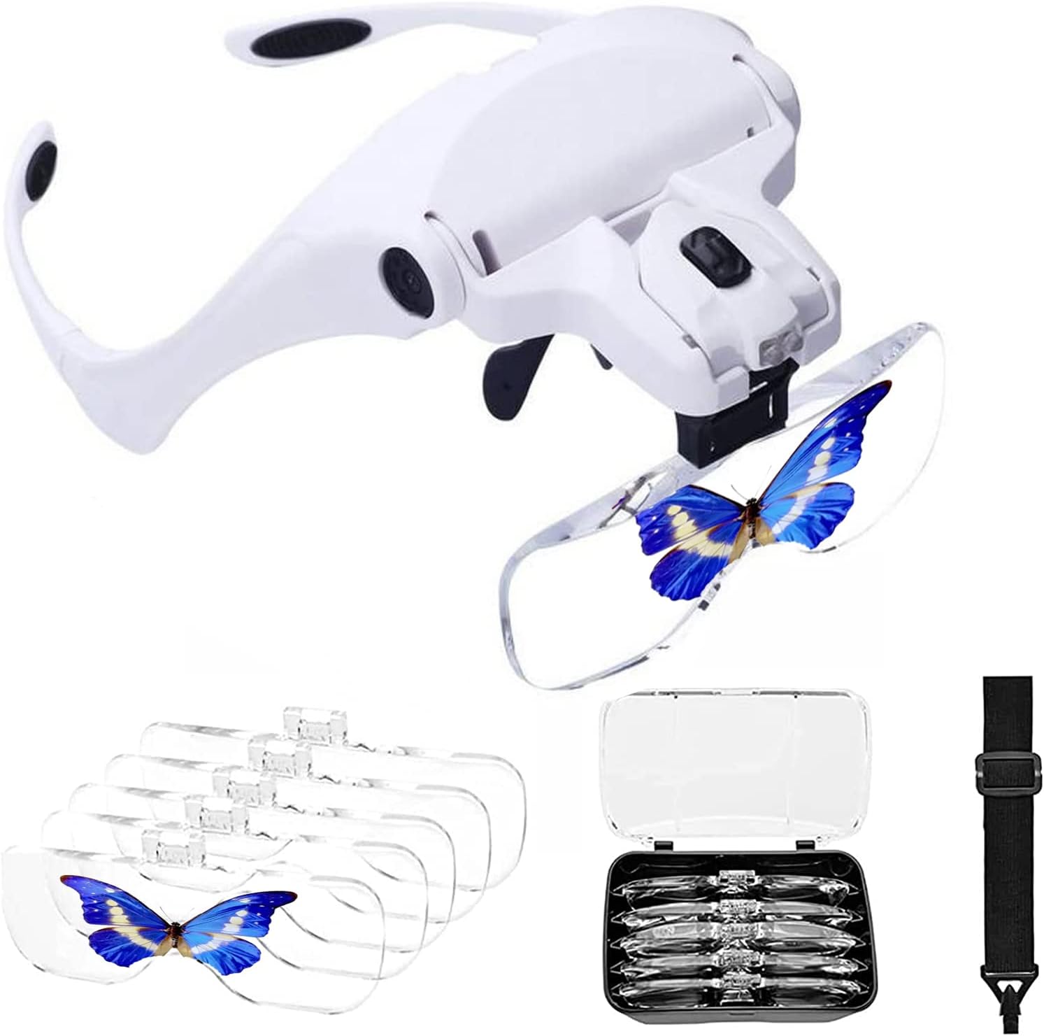 Amazon.com: Jeweler's Loupe Light, TEEMOON Head Mount Magnifier with ...