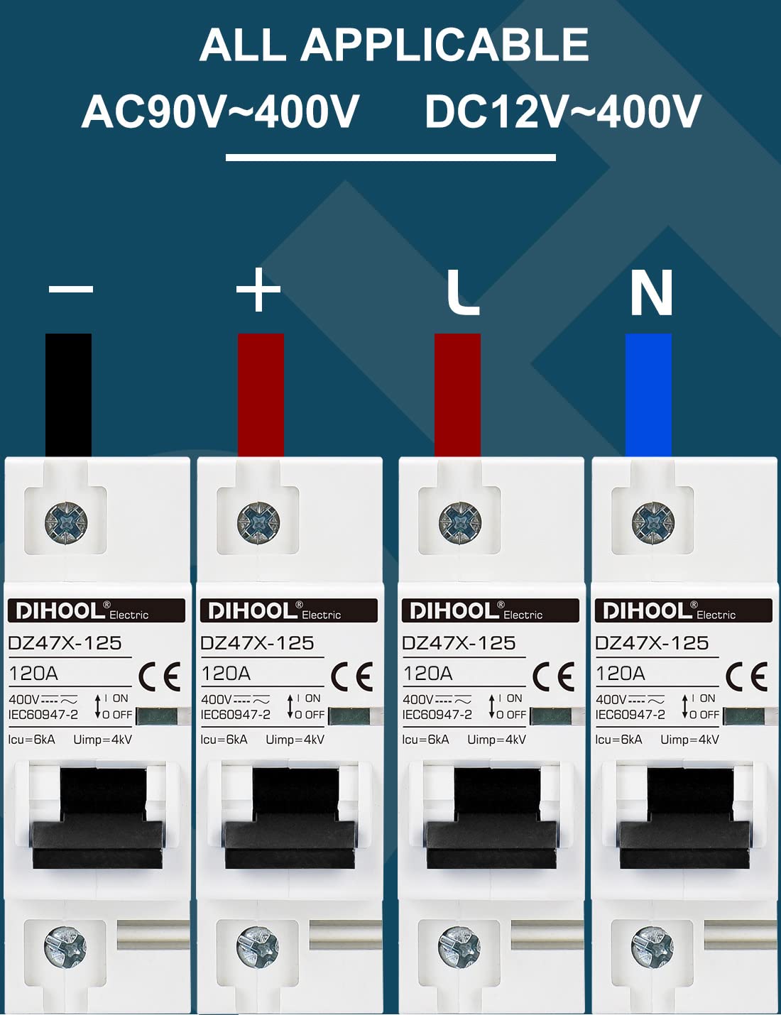 Snapklik.com : AC/DC Miniature Circuit Breaker, Single Pole 120 Amp ...