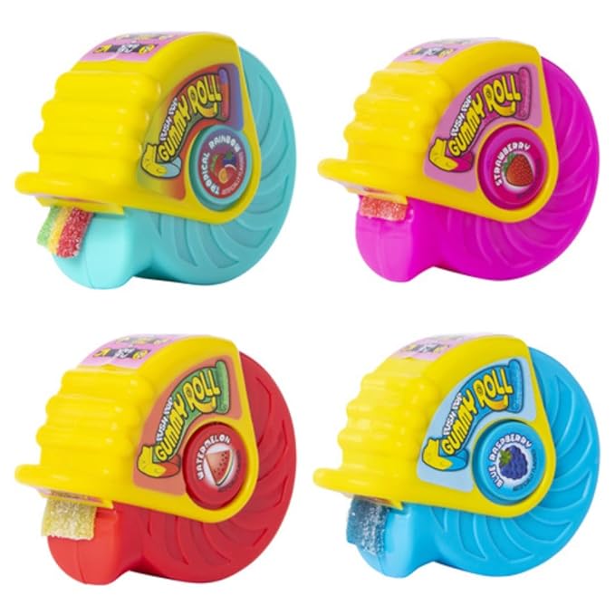 Amazon.com : Push Pop Gummy Roll Candy, Pack of 4 Assorted Flavors by ...