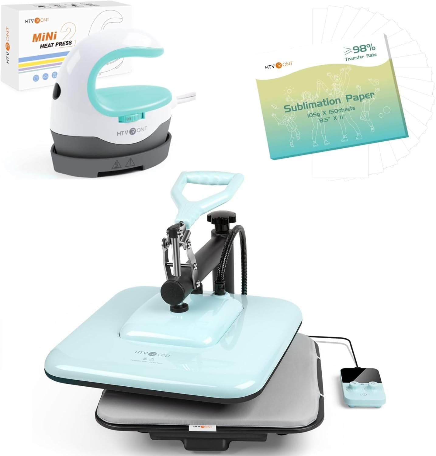 Amazon.com: HTVRONT 15x15 Heat Press Machine for T Shirts+Mini Heat ...
