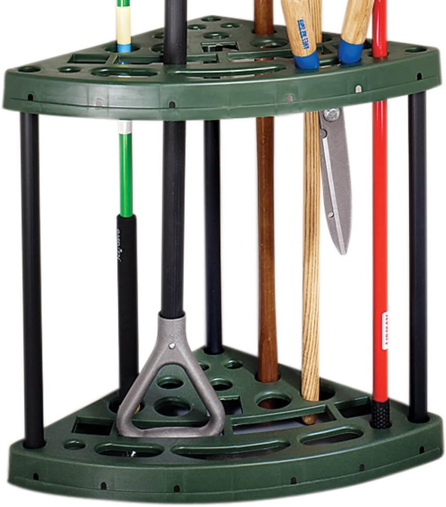 Amazon.com: Easy Assembly Corner Design Plastic Garden Tool Rack ...