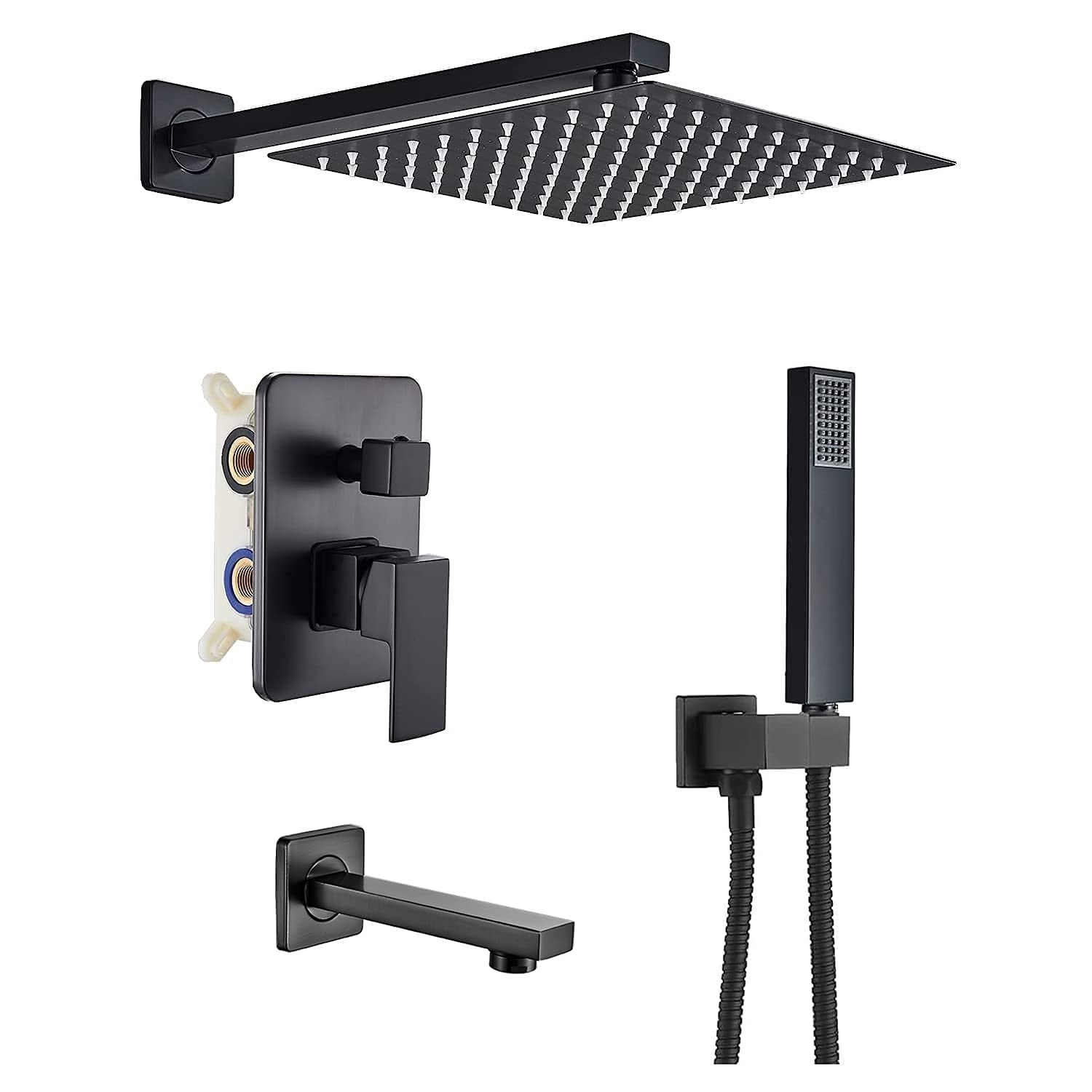 Saeuwtowy Shower System Matte Black Bathroom Shower Fixtures With Tub ...