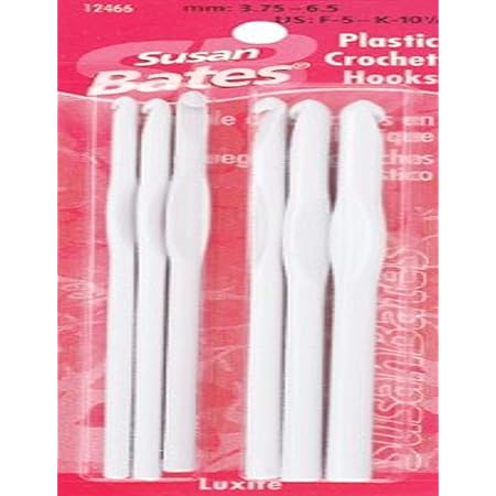Amazon.com: Susan Bates Luxite Plastic Crochet Hook Set Sizes F; G; H ...