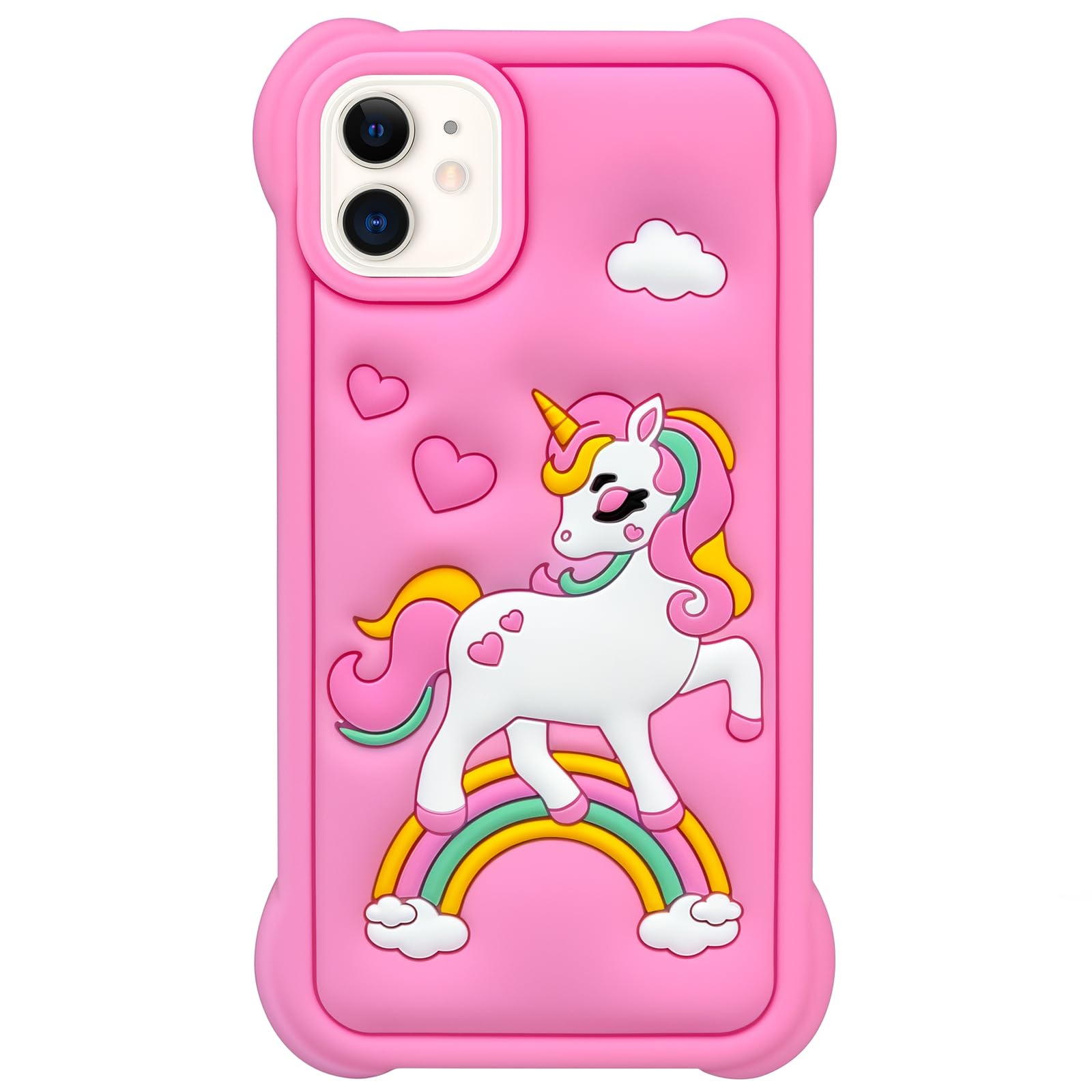 Amazon.com: Mouzor Cute Pink Rainbow Unicorn Case Compatible with ...