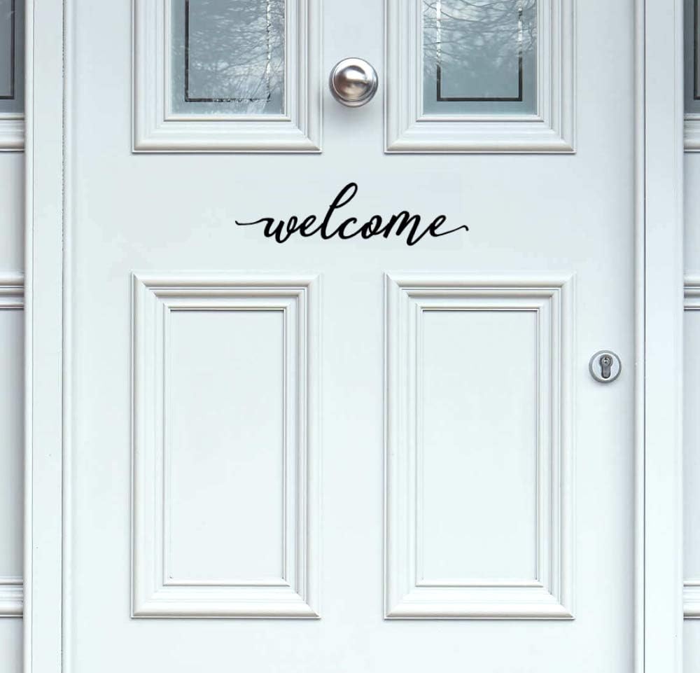Amazon.com: Vancetyno Welcome Vinyl Front Door Decal DIY Entryway ...