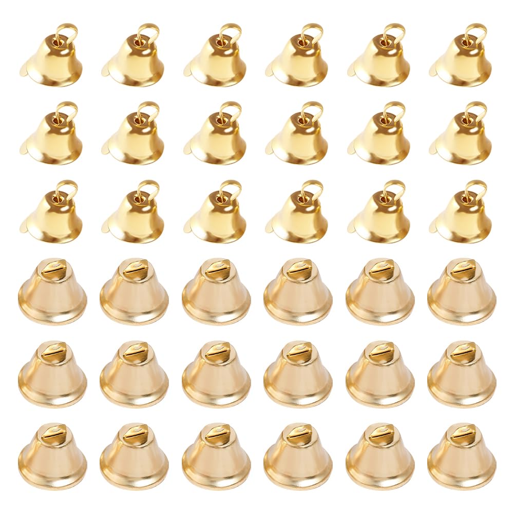 100 Pcs Small Golden Liberty Bells Christmas Jingle Bells Craft Tiny ...