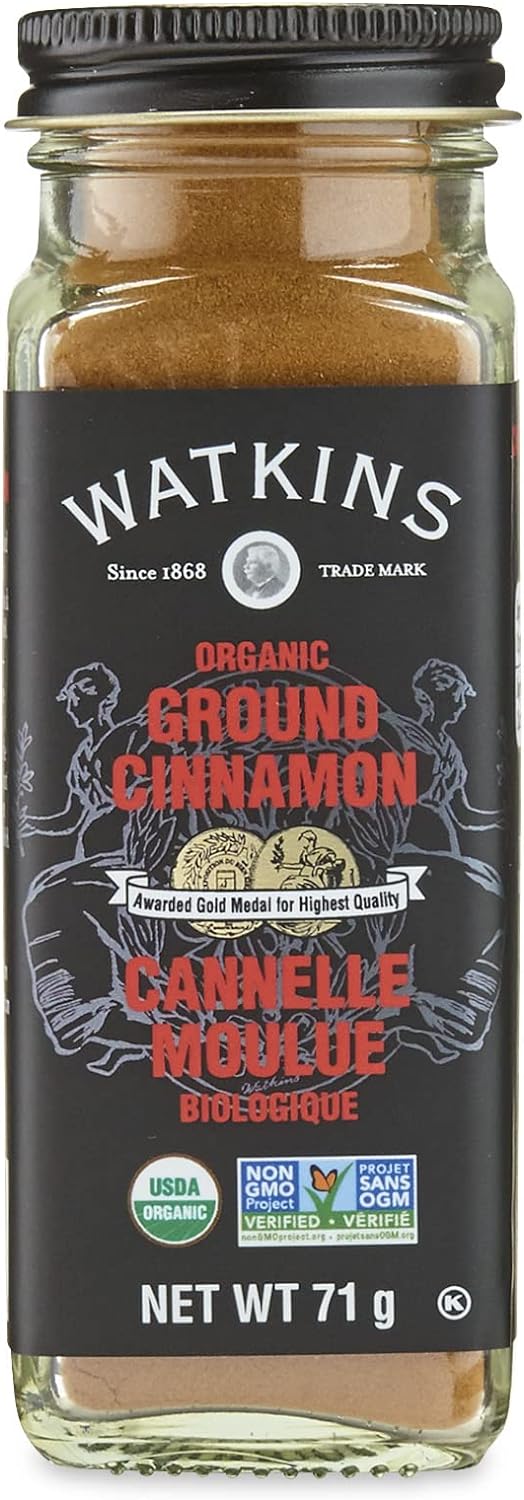 Watkins Gourmet Organic Spice Jar, Ground Cinnamon, Non-GMO, Kosher, 71 ...
