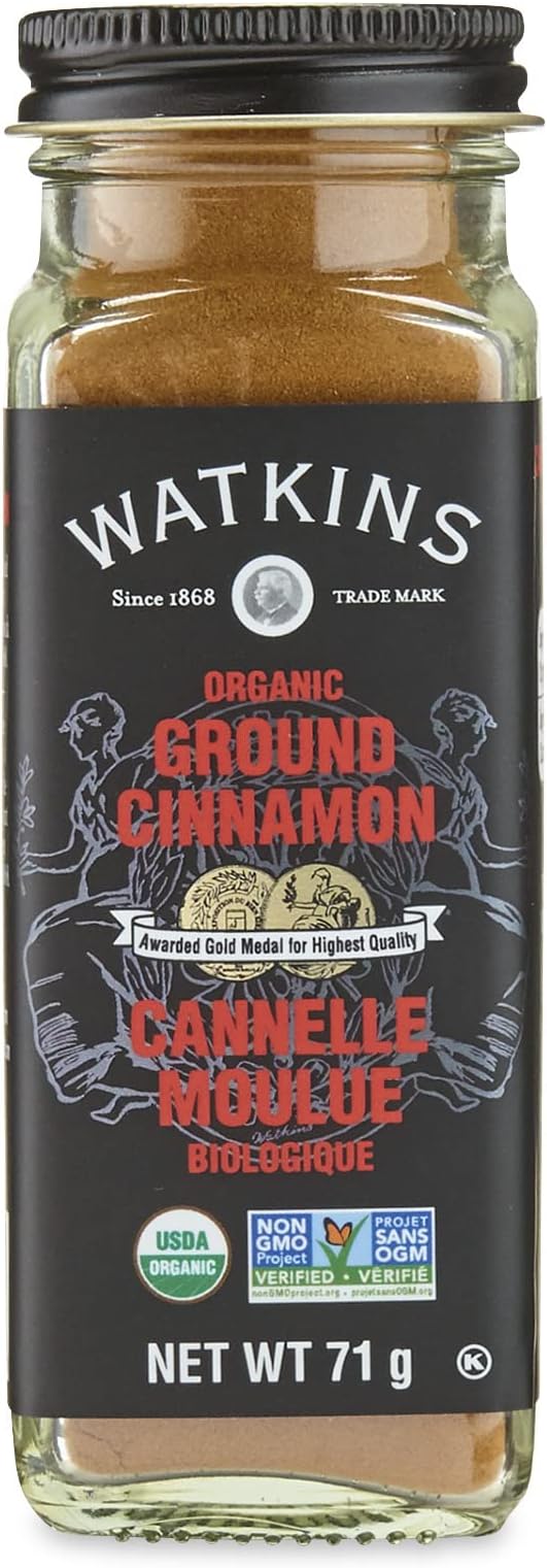 Watkins Gourmet Organic Spice Jar, Ground Cinnamon, Non-GMO, Kosher, 71 ...