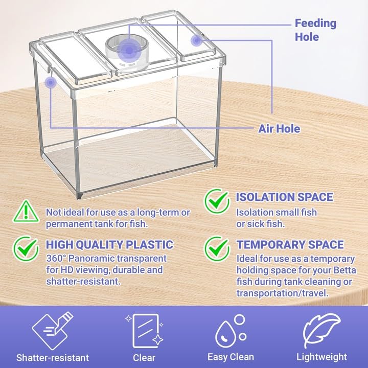 Snapklik.com : MoonOrange Mini Betta Fish Tank, Small Fish Bowl For ...
